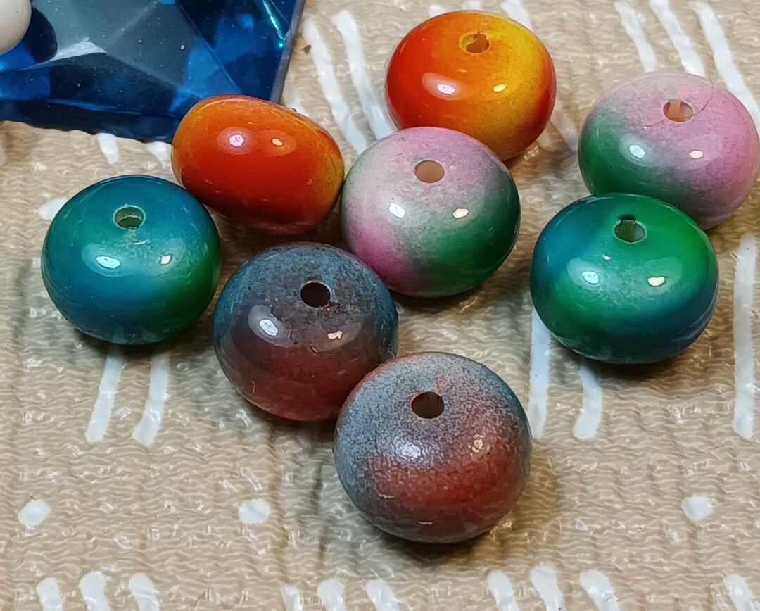 Vintage Oblong Round Solid Plastic Bead From Japan - Etsy