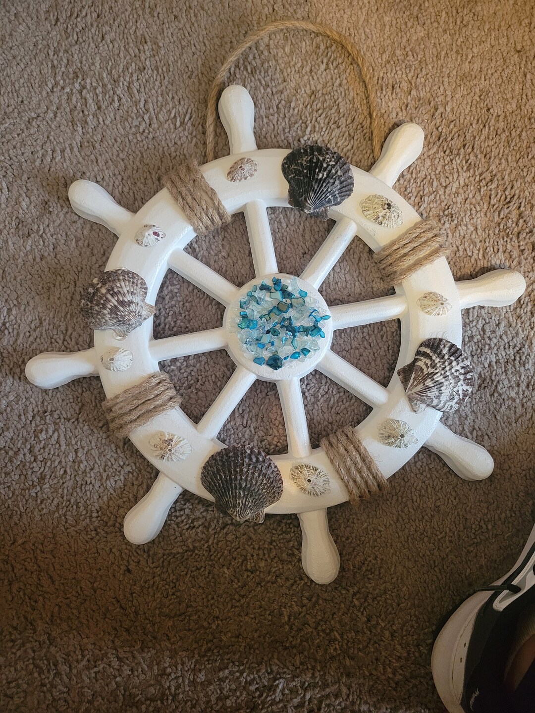 Sea Shell Captains Wheel Wall Decor - Etsy