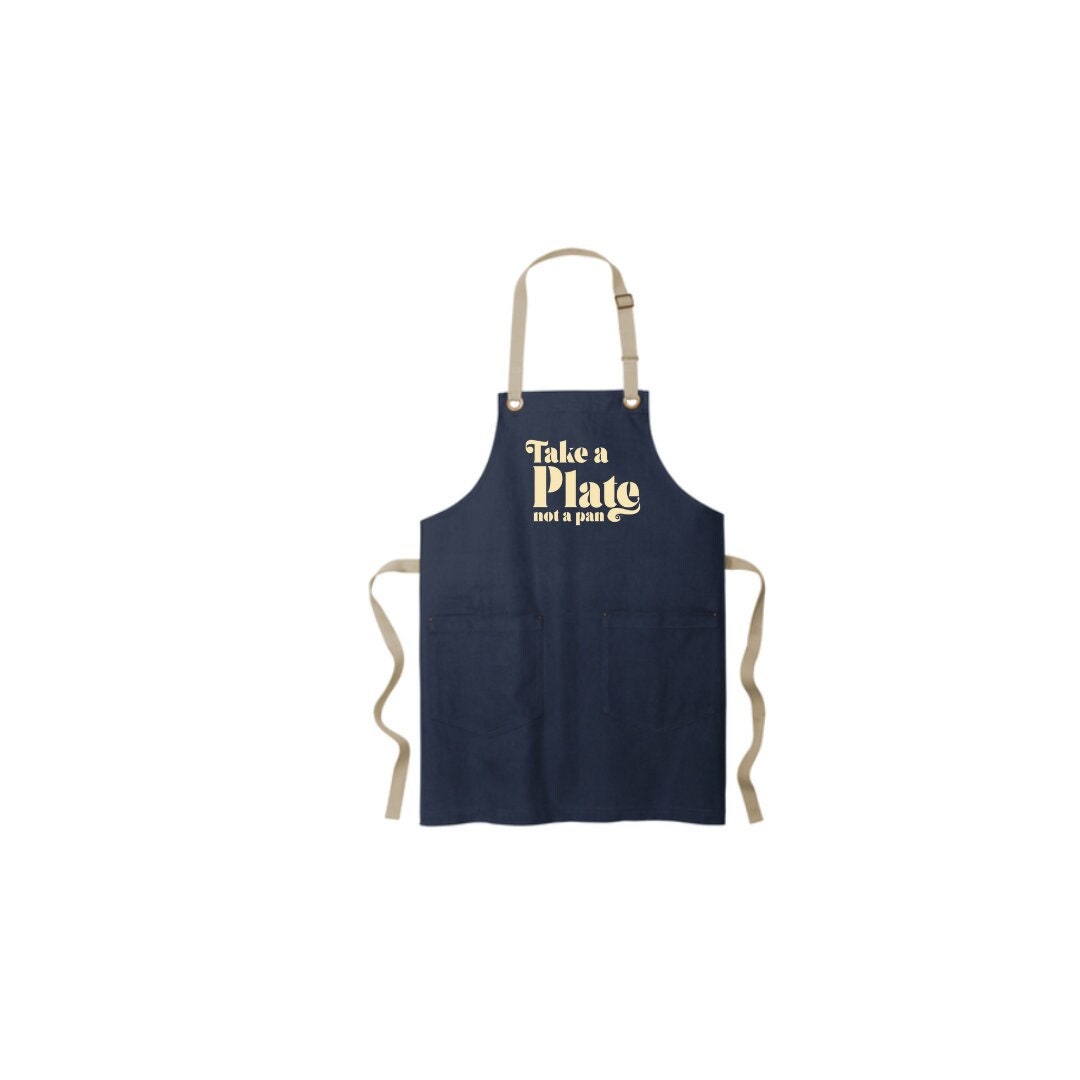 Take a Plate - Artisan Apron (navy Blue) - Etsy