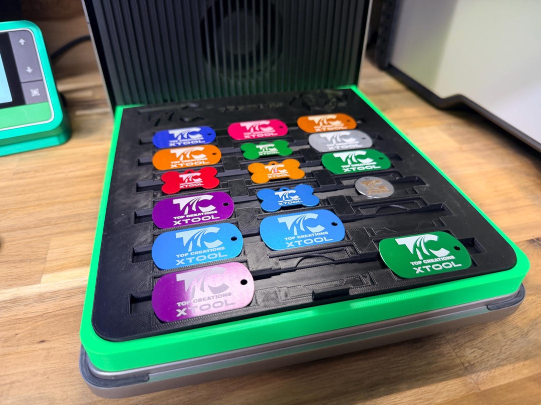 X-tool F1 Ultra & F2 Ultra Dog Tag Jig – Secure Slide-on Jig System ...
