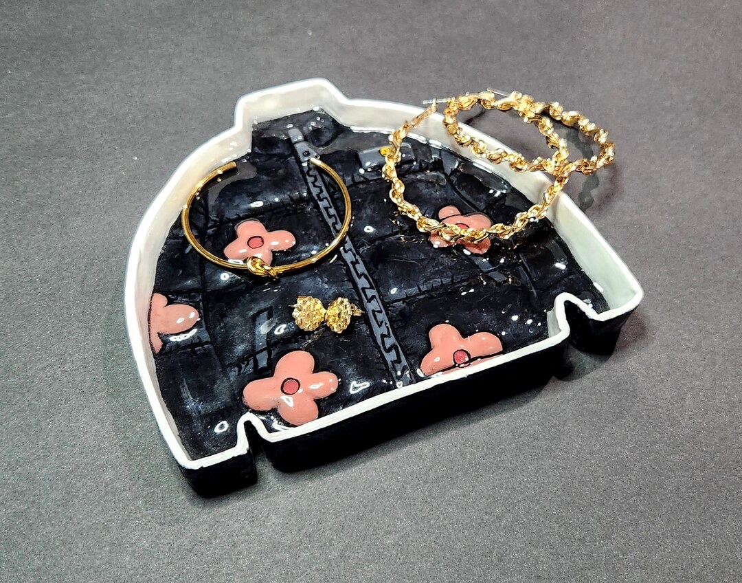 Handmade Trinket Dish - Air Dry Clay Dish - Resin Finished Tray ...