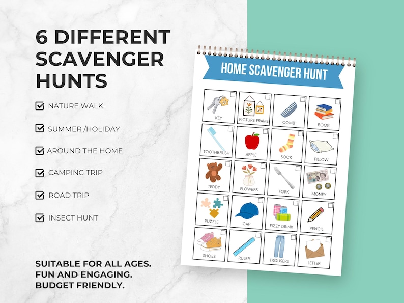 Printable Kids Scavenger Hunt Bundle | Easter Holiday Activity | Budget ...