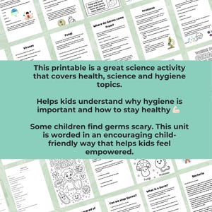 Germs Science Unit, Quiz and Colouring Pages, Printable Kids Worksheet ...