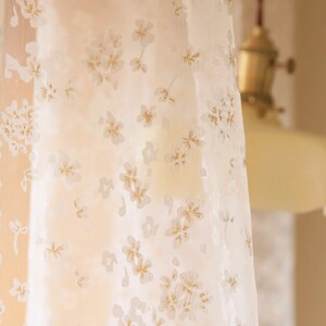 French Daisy Printed Sheer Curtain, Transparent Drape, Chic Light ...