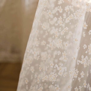 French Daisy Printed Sheer Curtain, Transparent Drape, Chic Light ...
