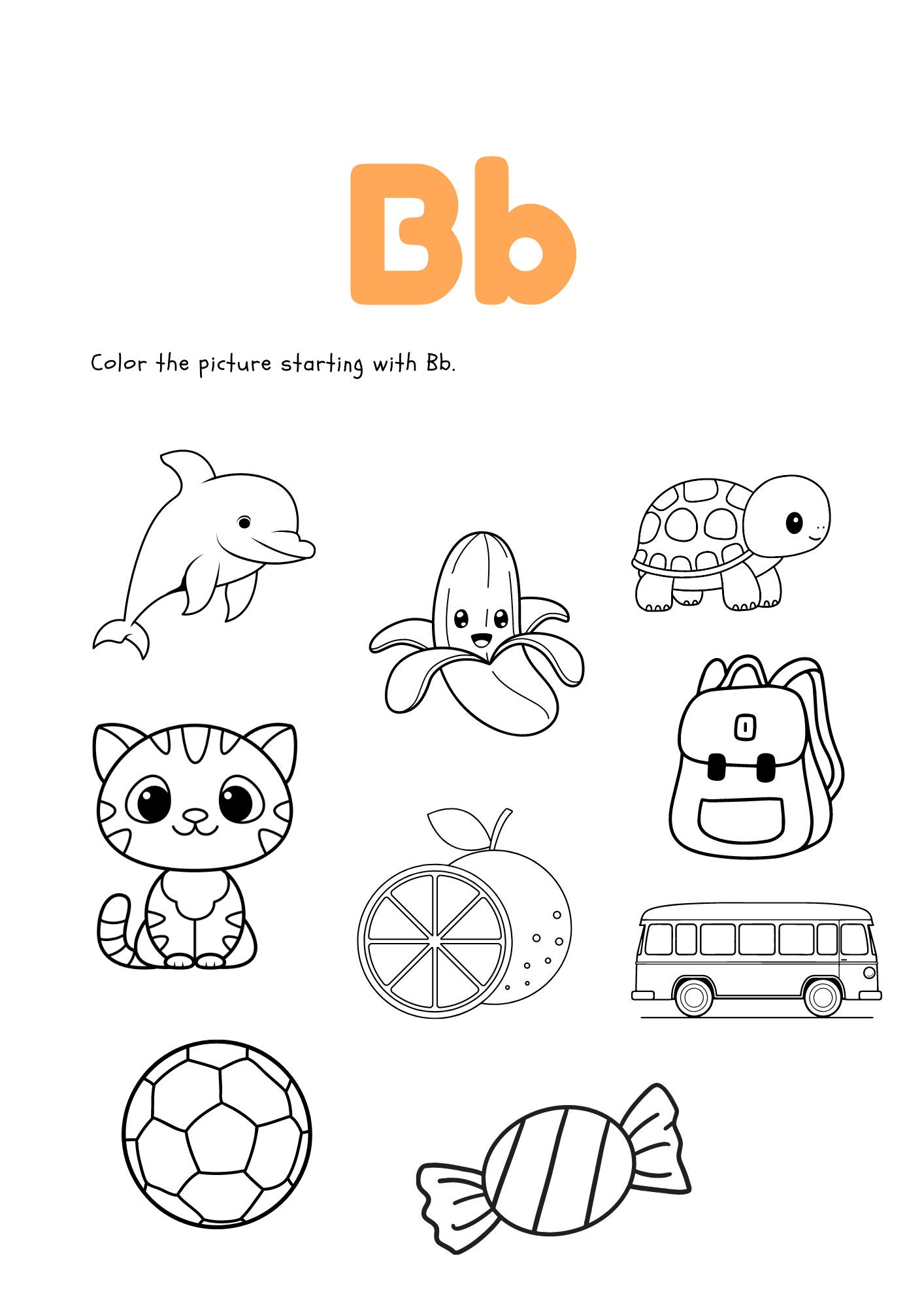 26 Letters Alphabet Coloring Worksheets for Kids 3-7 Years Old. - Etsy
