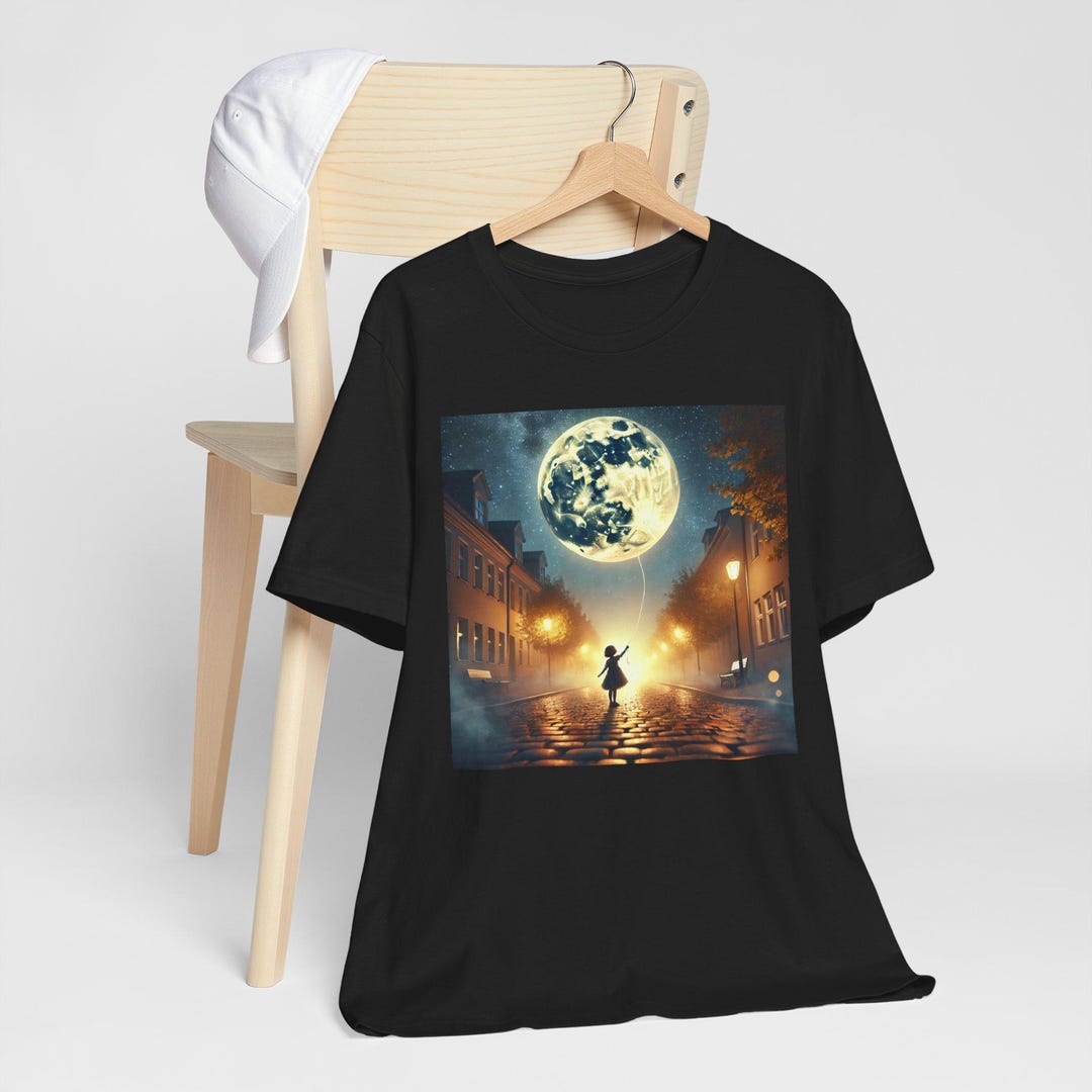 Dreamscape Unisex Jersey Tee - Celestial Moon Art, Bohemian Style ...