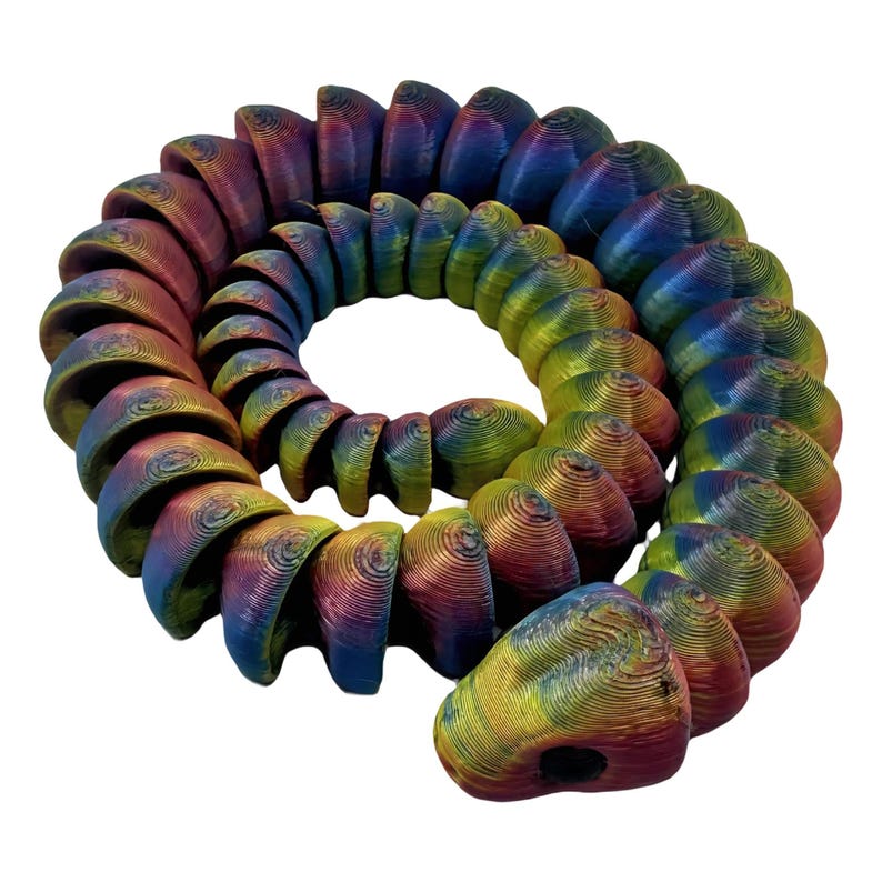 Flexible 3D Printed Articulated Snake - Rainbow (20 Inches) - Etsy