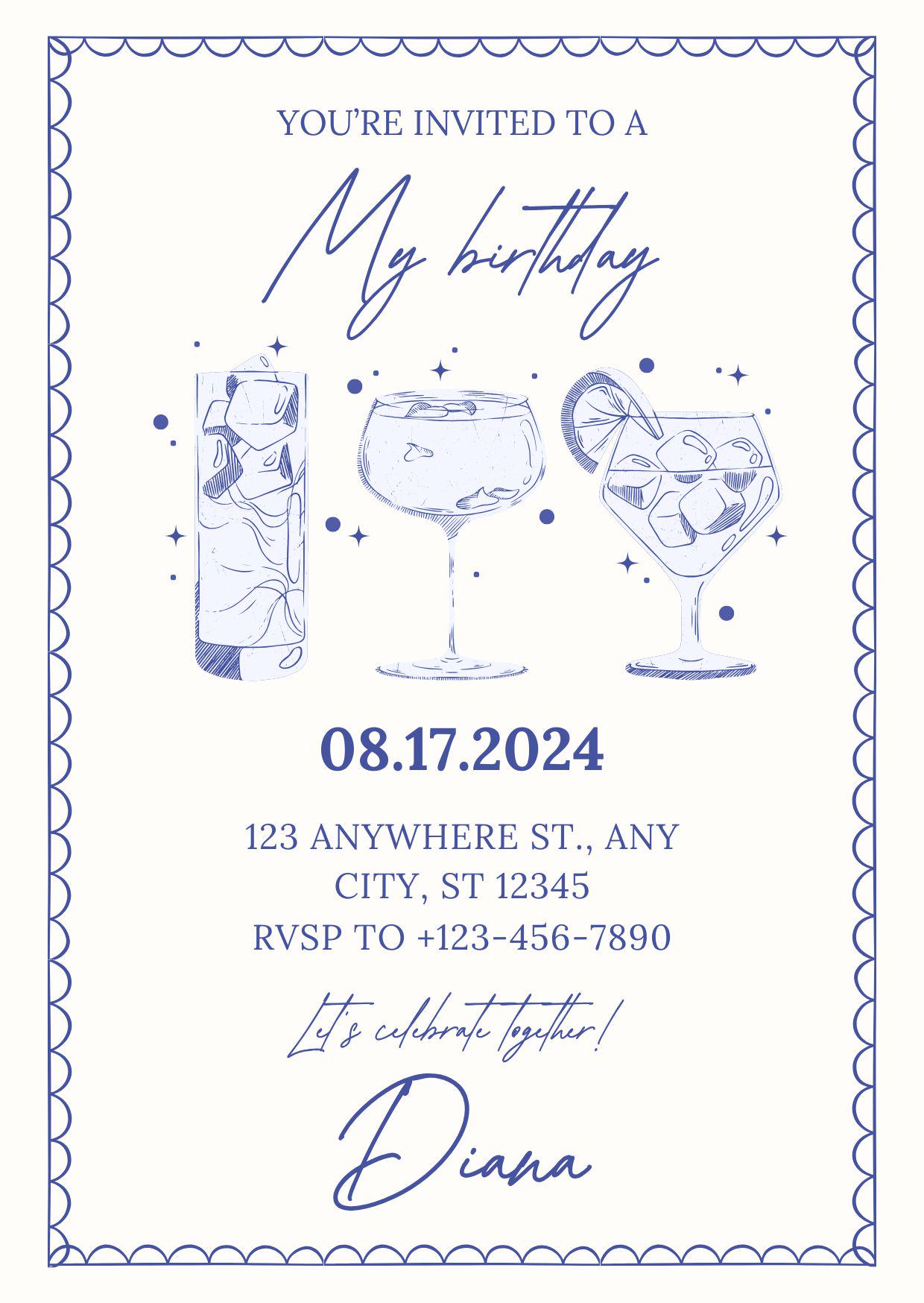 Girl’s Cute Birthday Invitation - Etsy