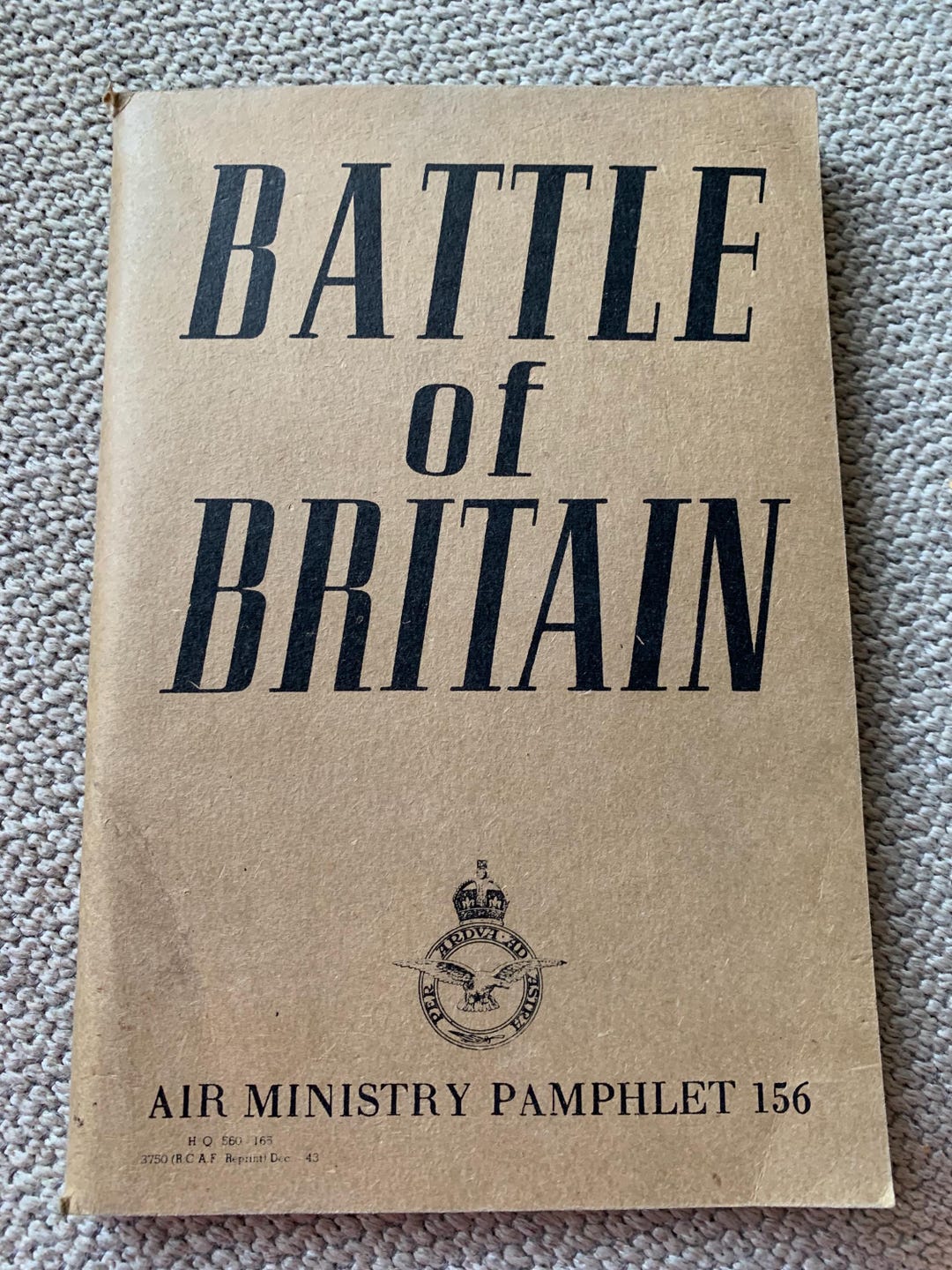Vintage Battle of Britain Air Ministry Pamphlet 156,( Published August ...
