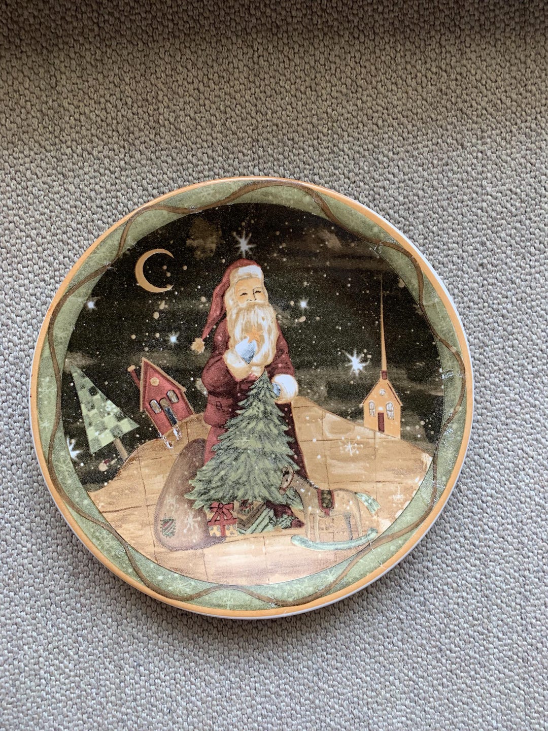 Vintage Christmas Santa Claus Plate - Etsy