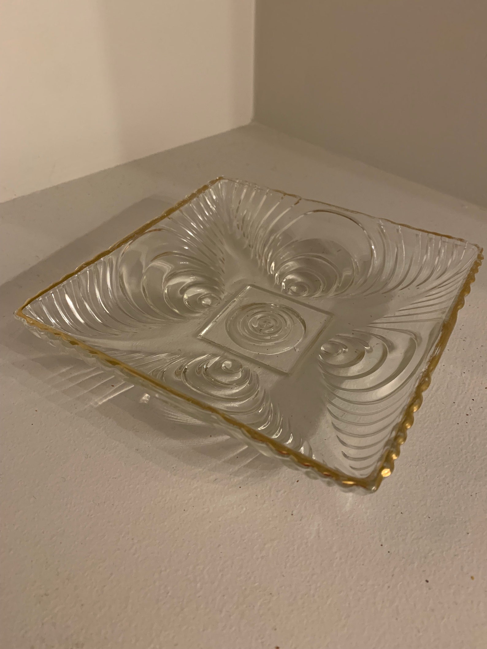 Hazel Atlas Sonic Wave Candy Dish - Etsy