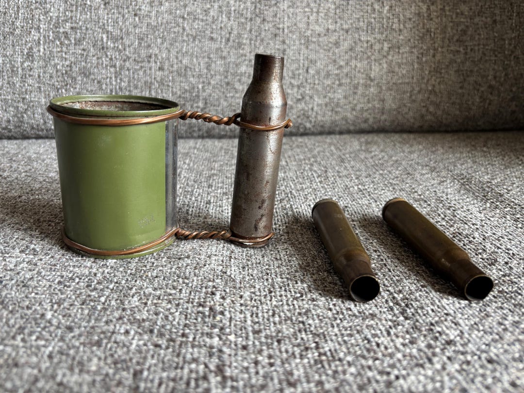 Trench Art Vase/pencil Holder With Two Ammunition Shells - Etsy