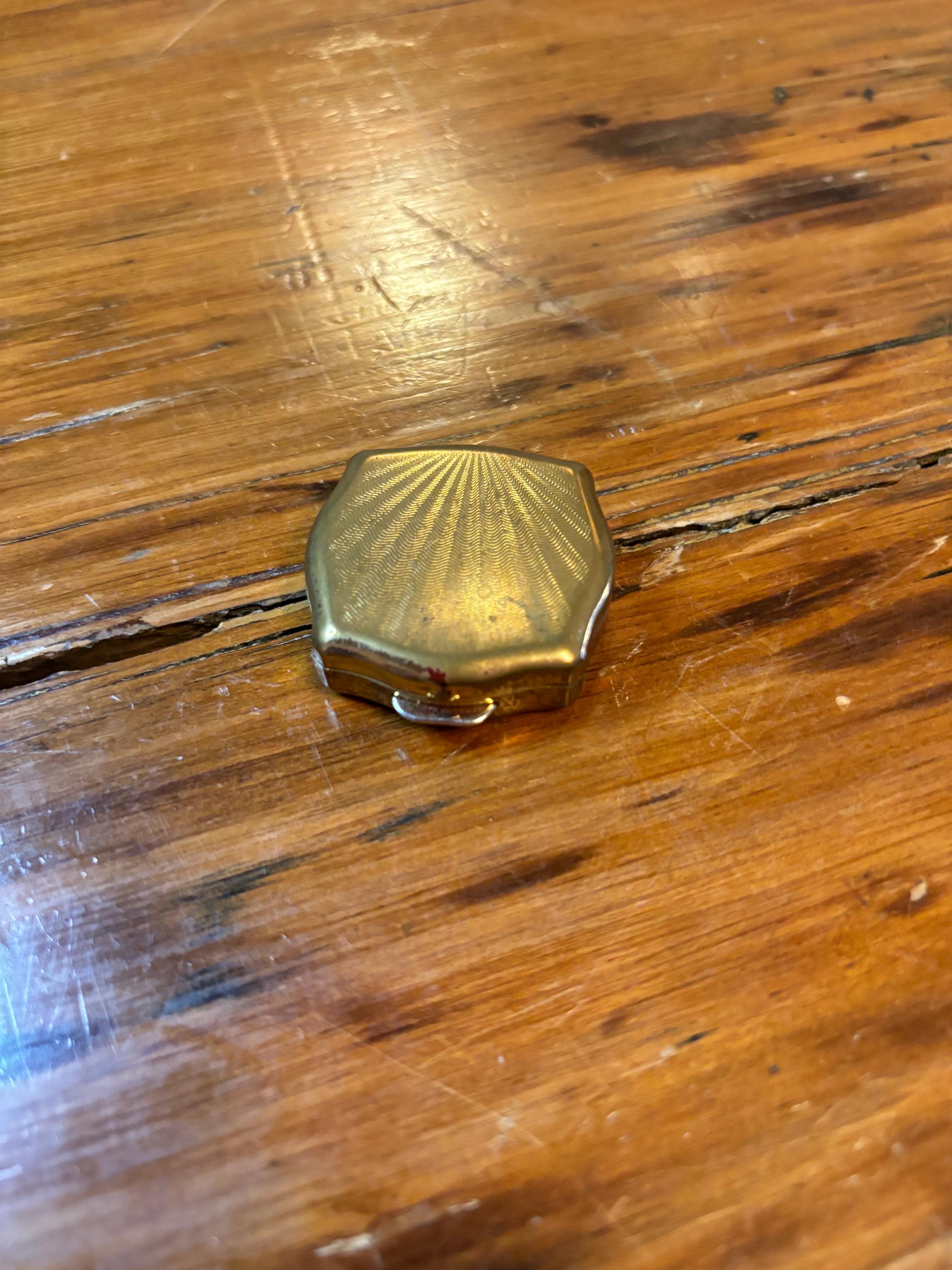 Vintage Stratton Brushed Gold Pill Box - Etsy