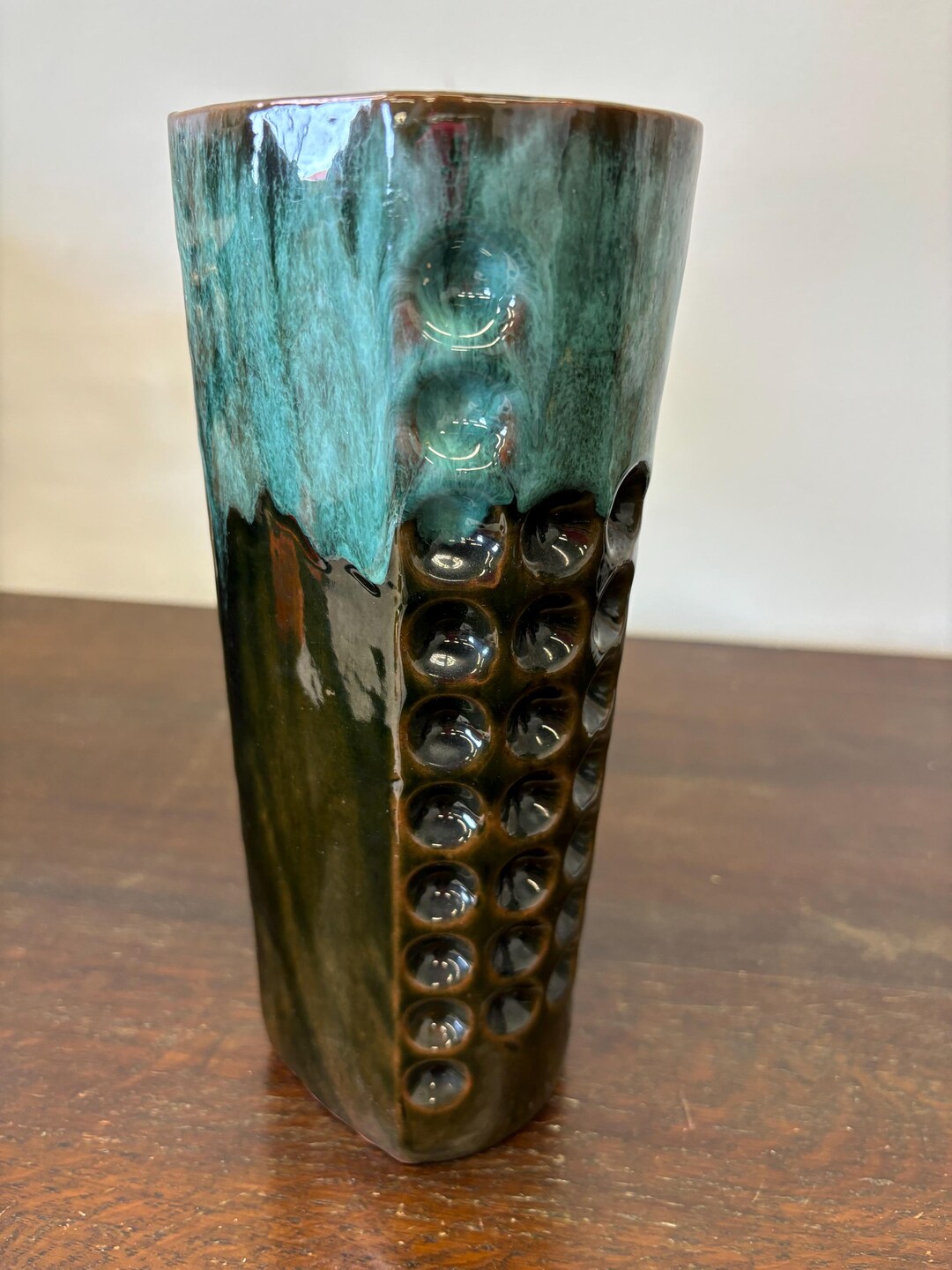 Art Pottery Vase With Thumbprint Detail - Etsy