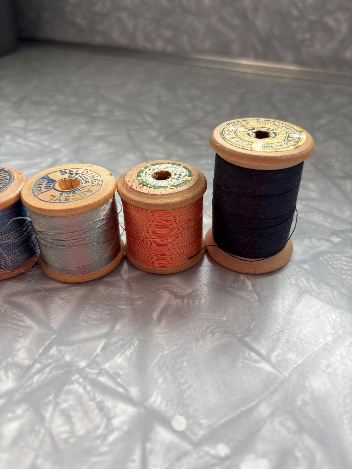 Lot of 9 Vintage Spools of Thread Assorted Colors - Etsy