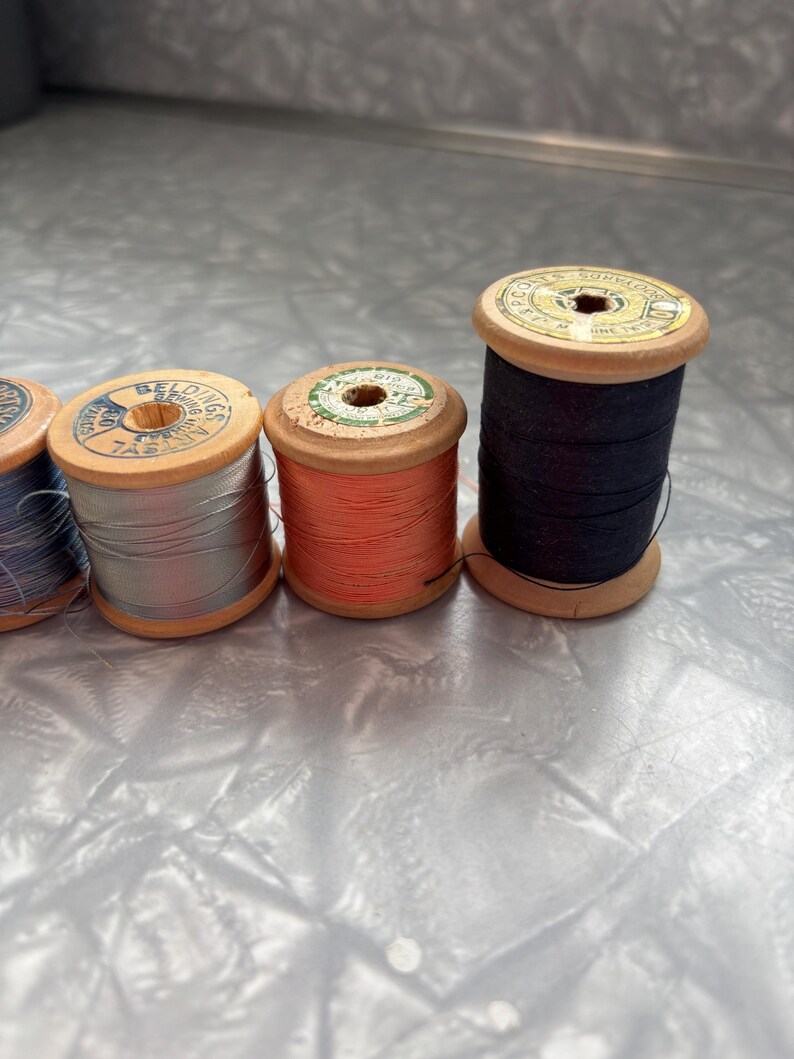 Lot of 9 Vintage Spools of Thread Assorted Colors - Etsy