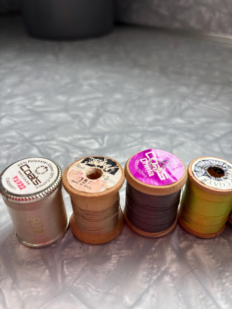 Lot of 9 Vintage Spools of Thread Assorted Colors - Etsy