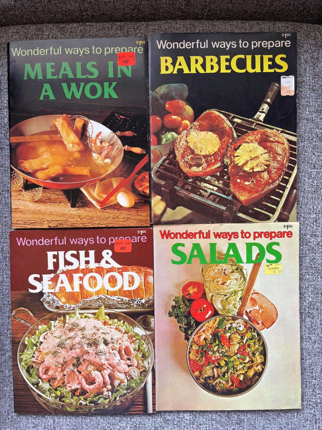 Set of 4 Wonderful Ways to Prepare Softcover Cookbooks, Meals in a Wok ...