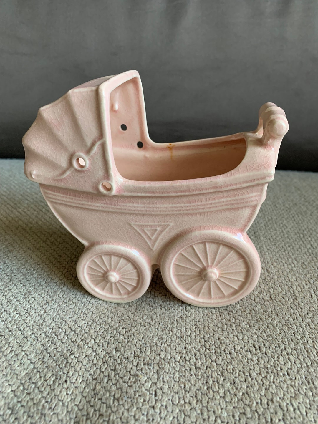 Vintage Pink Baby Buggy Ceramic Planter - Etsy