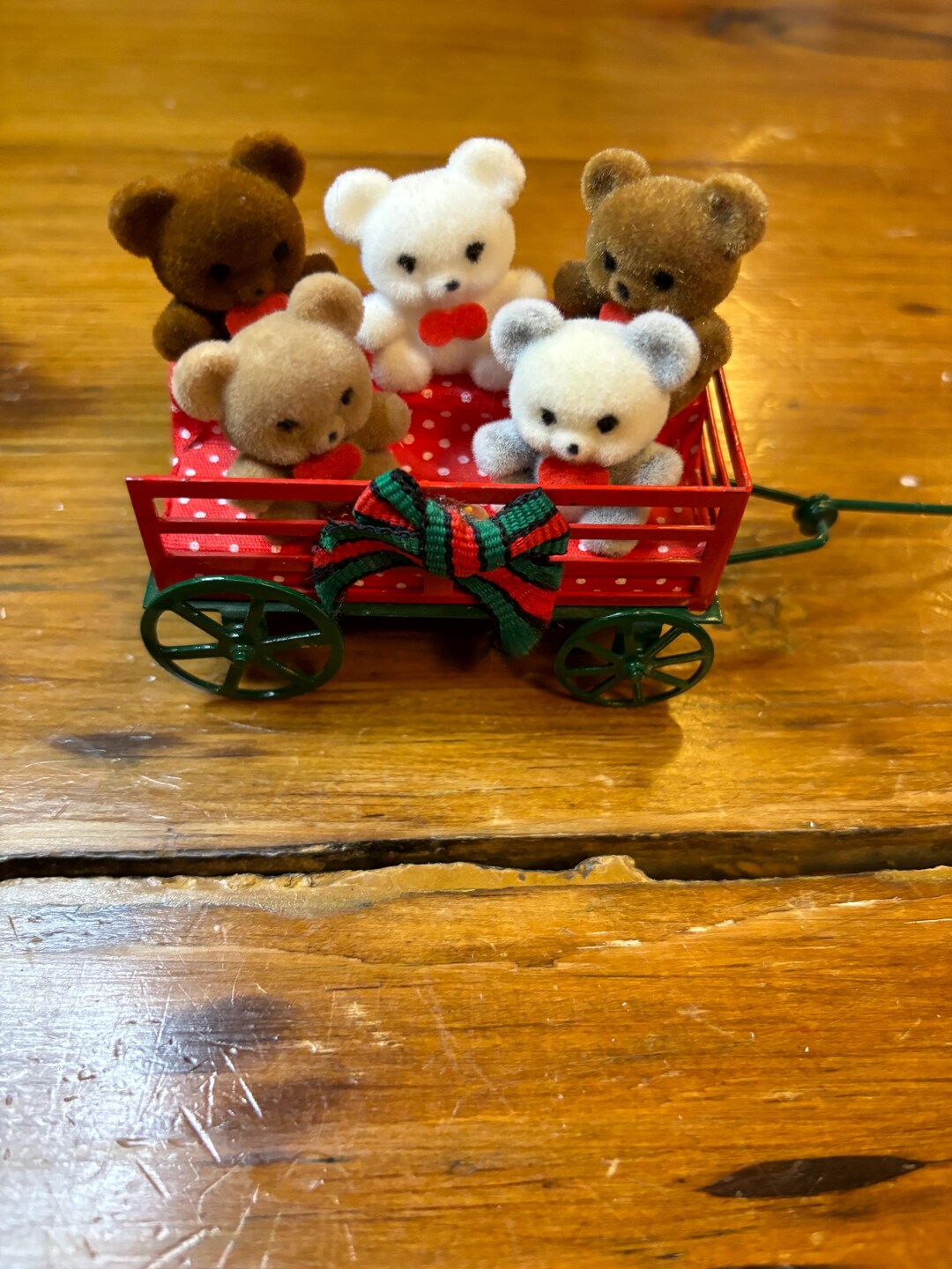 Vintage Teddy Bears in Wagon Christmas Ornament - Etsy