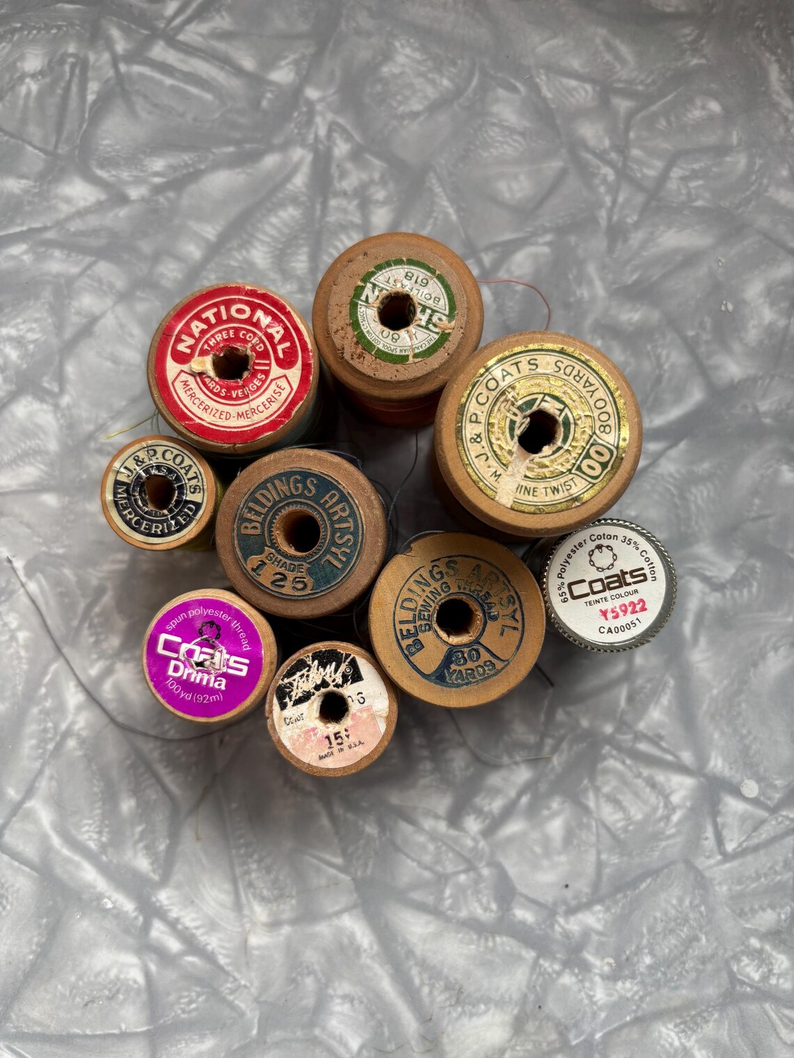 Lot of 9 Vintage Spools of Thread Assorted Colors - Etsy