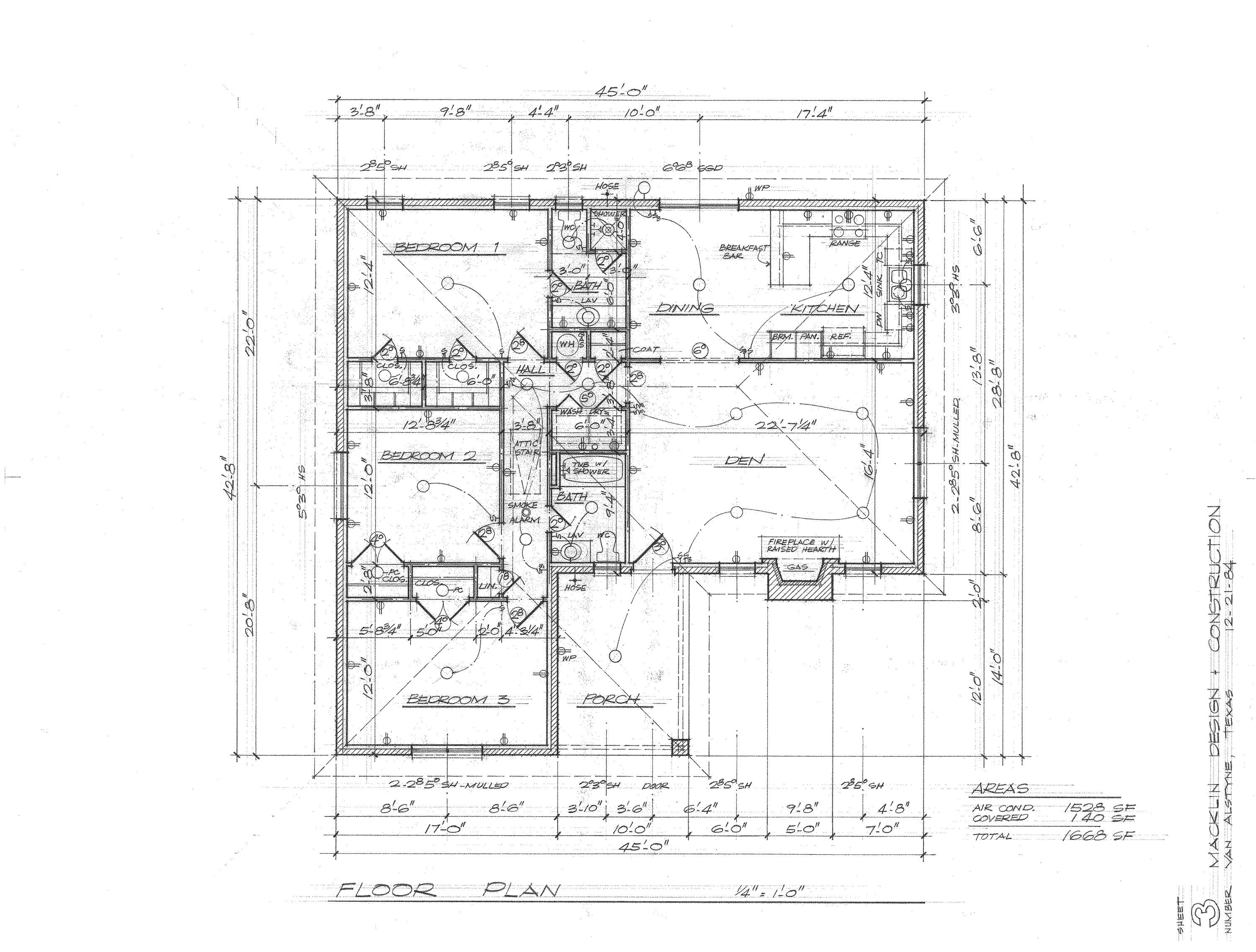 Basic Single Family Residential Plans - Real Drafting by Hand - Etsy