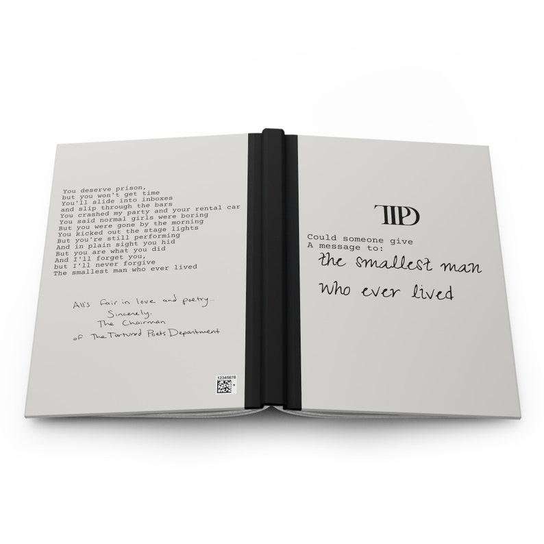 The Smallest Man Who Ever Lived, LYRICS ON BACK, Taylor Swift, Journal ...