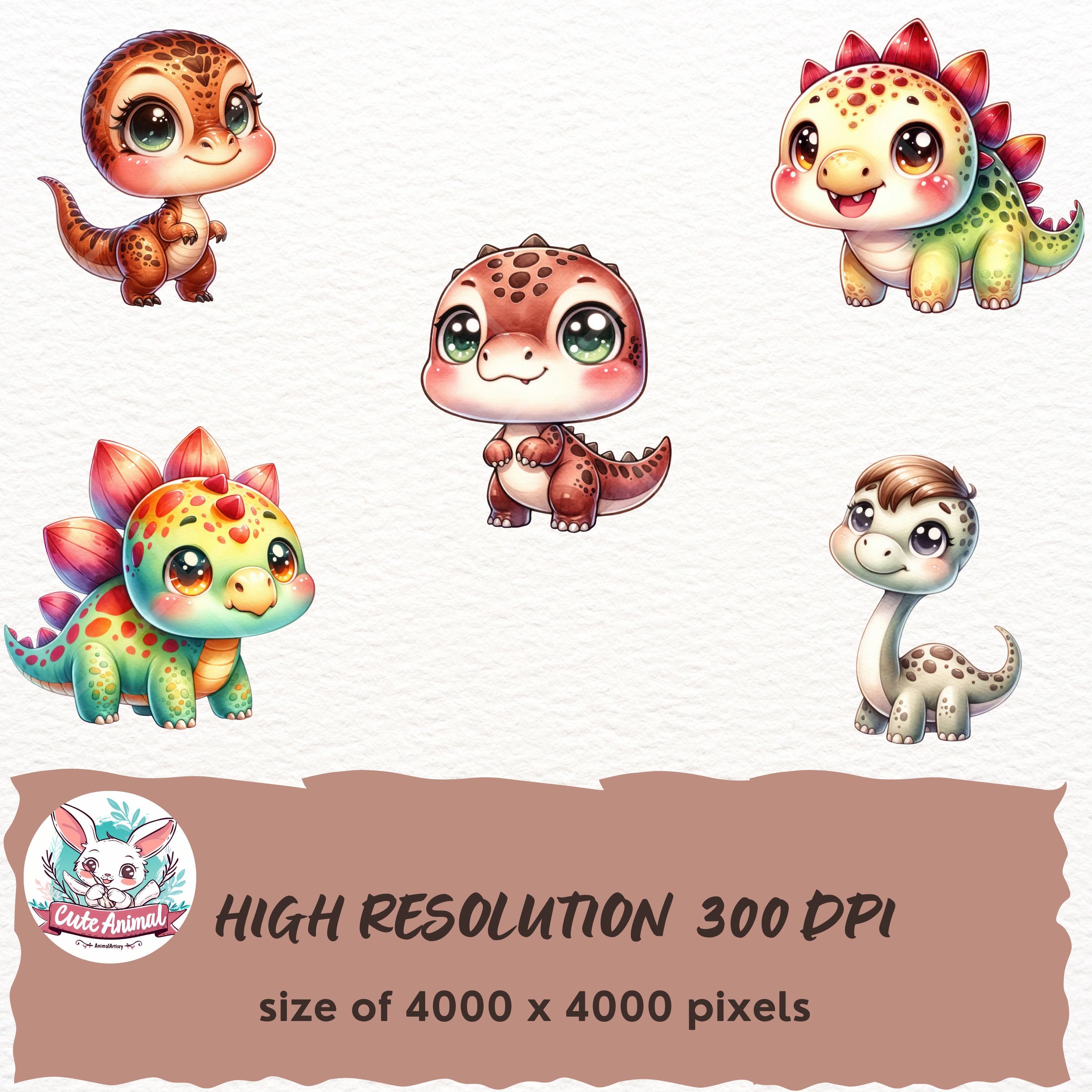 Cute Dinosaurs Clipart, Watercolor Dinosaur Clipart, Trex Png, Dinosaur ...