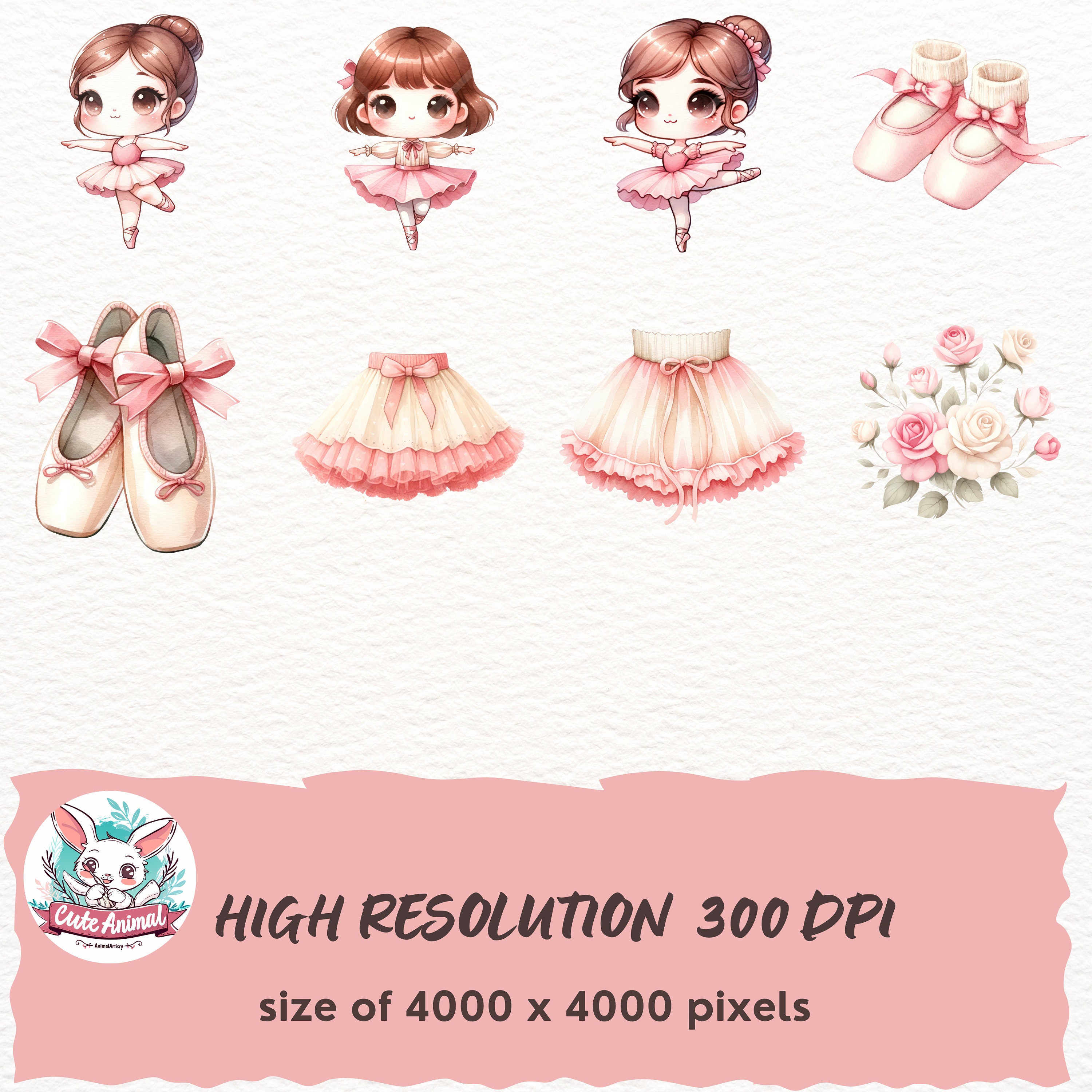 Pink Ballerina Clipart Bundle: Ballet Girl, Swan (digital Download) - Etsy