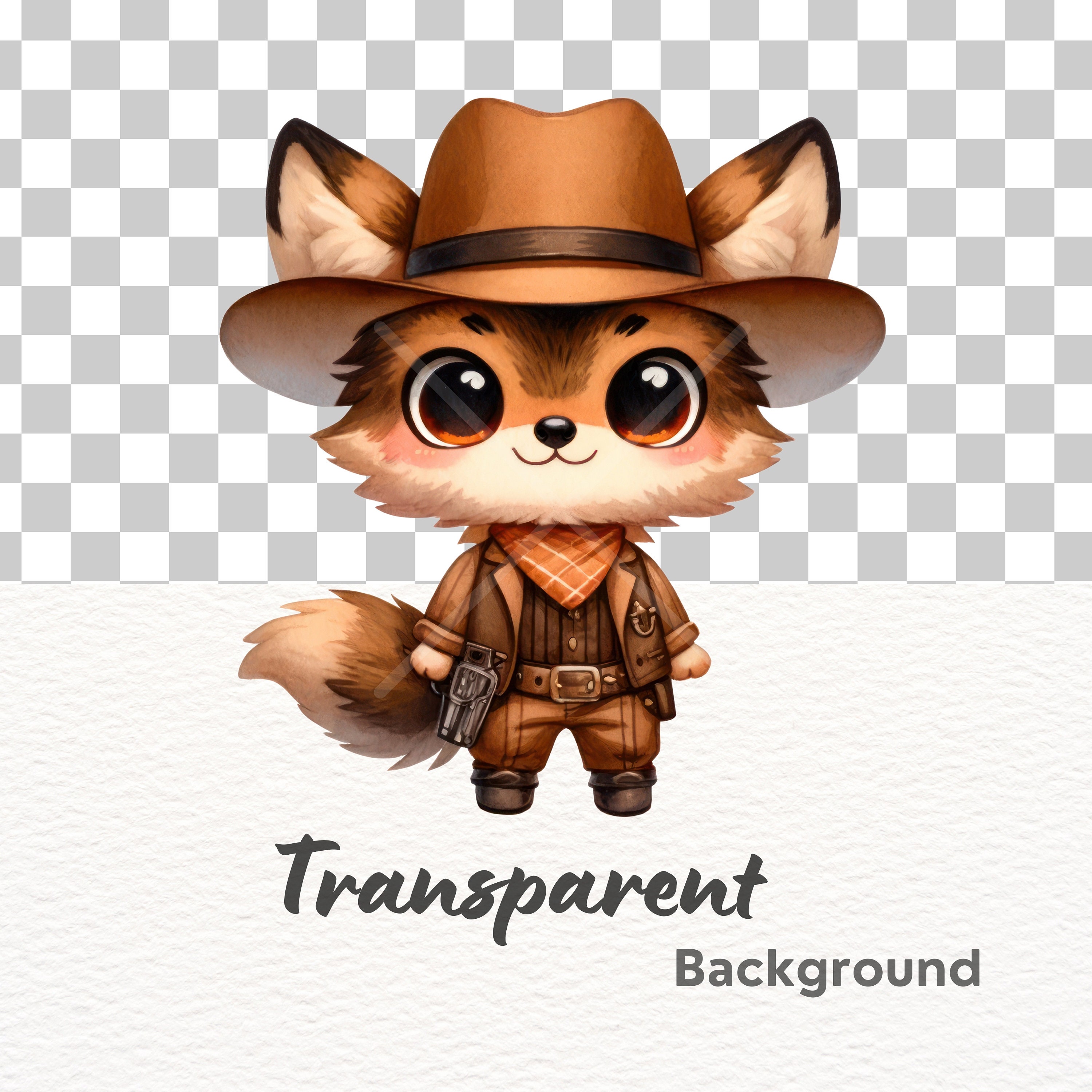 Cowboy Animal Clipart, Safari Animals Clipart, Watercolor Animals ...