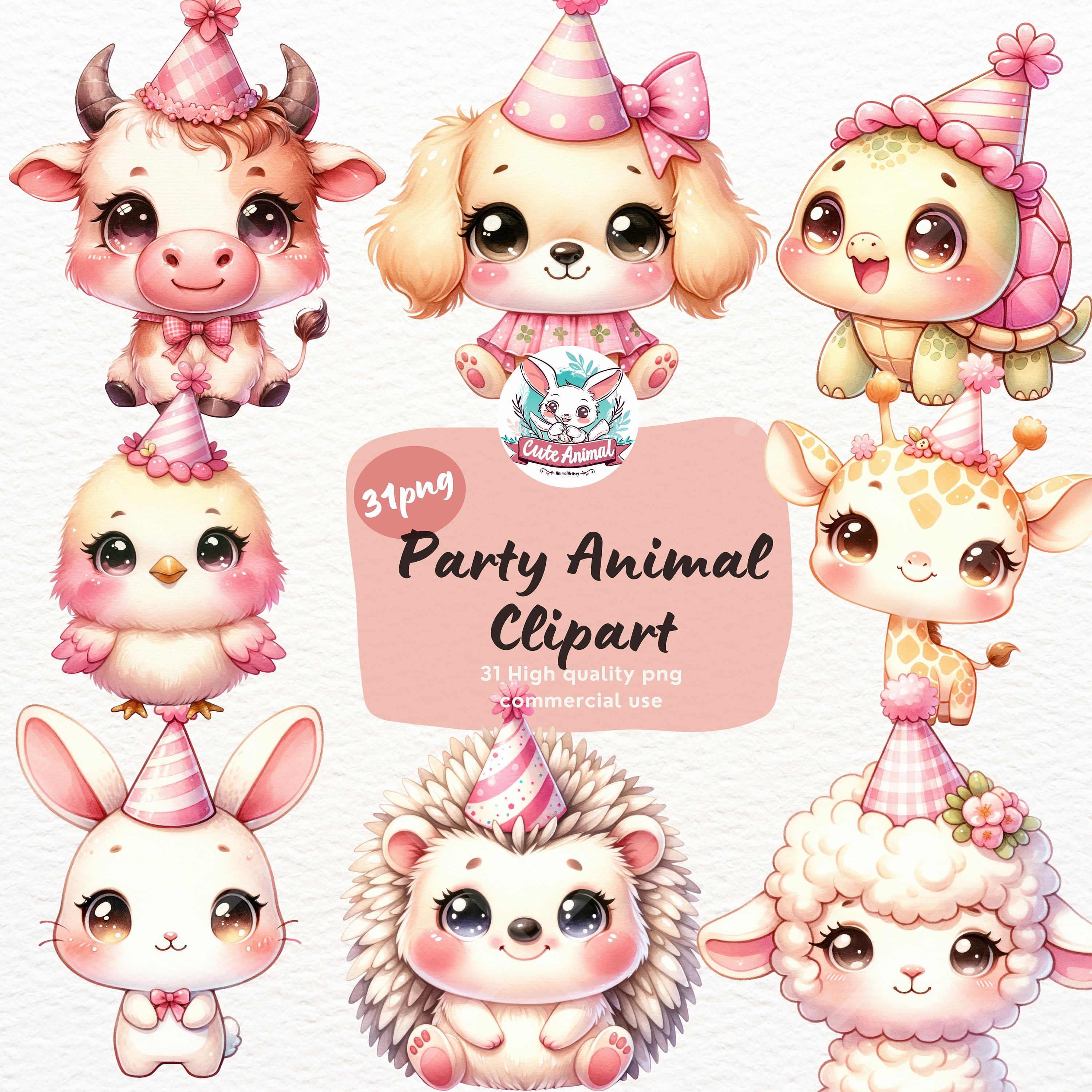 Party Animals Clipart Bundle, Safari Party Animal, Birthday Animal ...