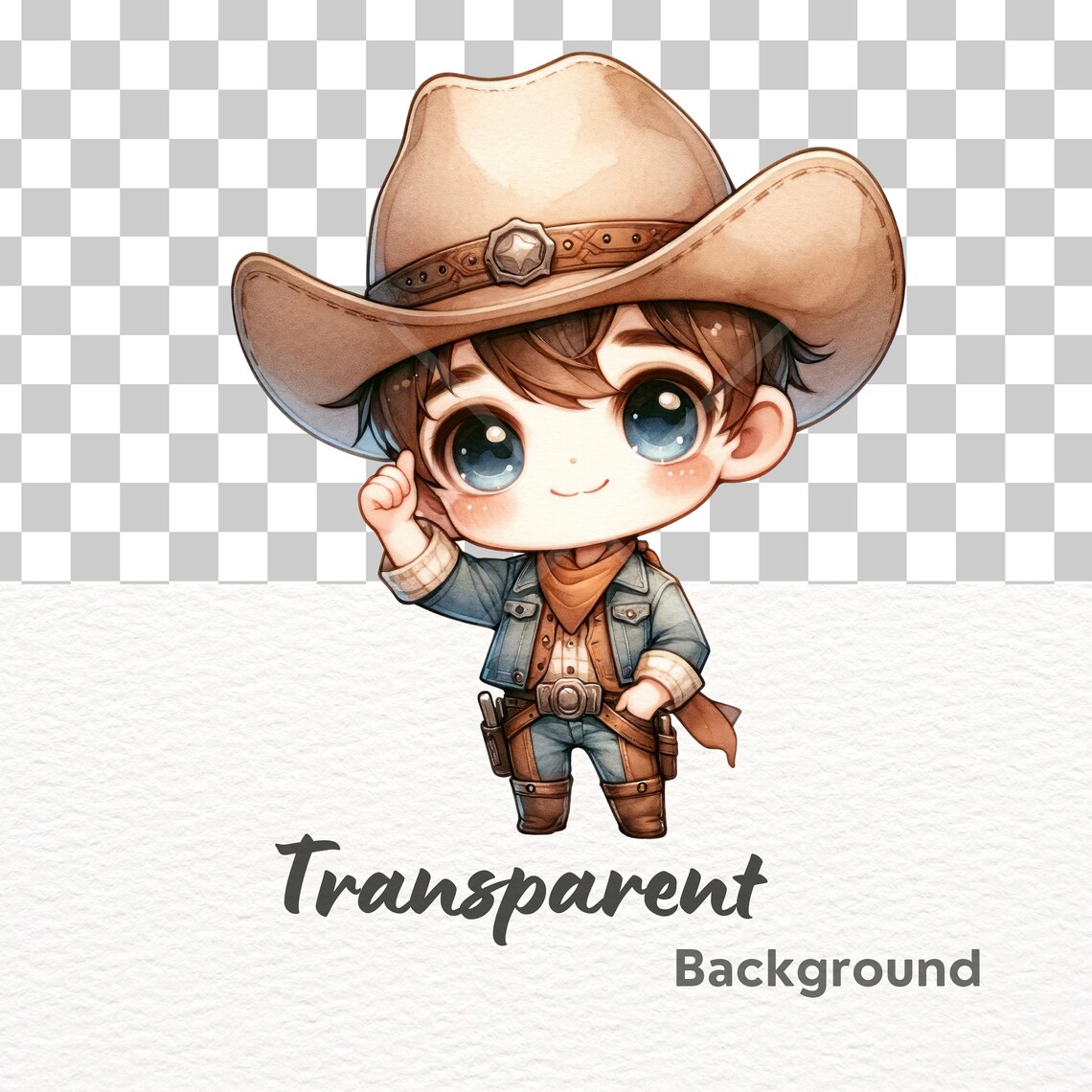 Baby Cowboy Clipart Bundle, Watercolor Clipart, Cute Cowboy Png, Wild ...