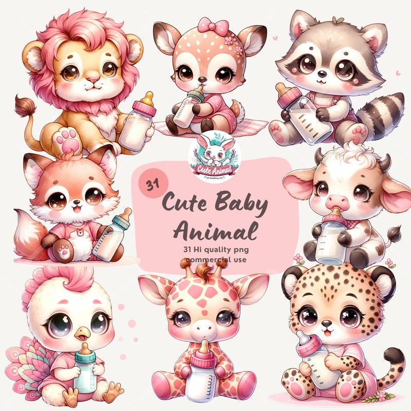 Baby Animals Clipart - Etsy