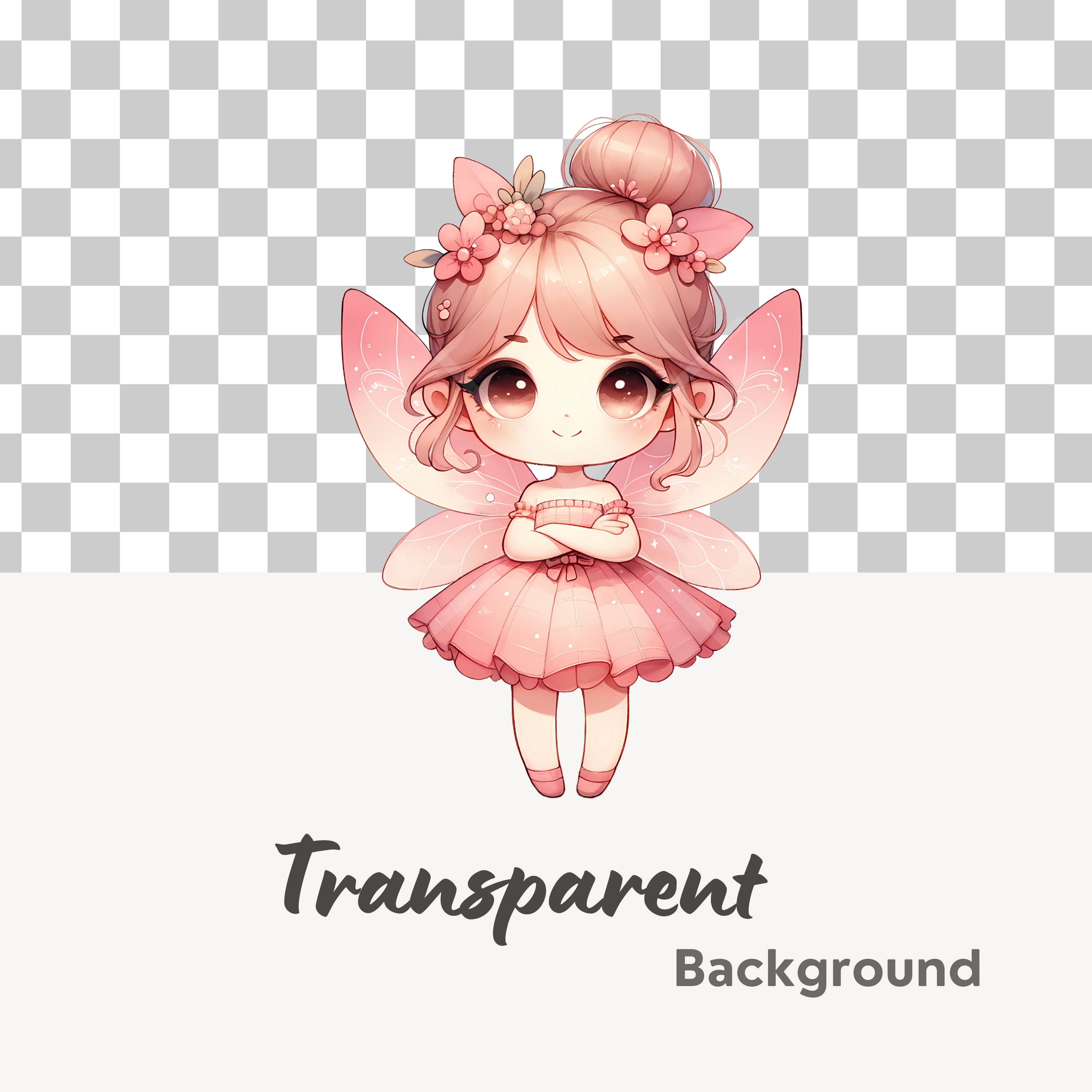 Pink Fairy Clipart Bundle, Watercolor Fairy Garden Clip Art, Cute ...