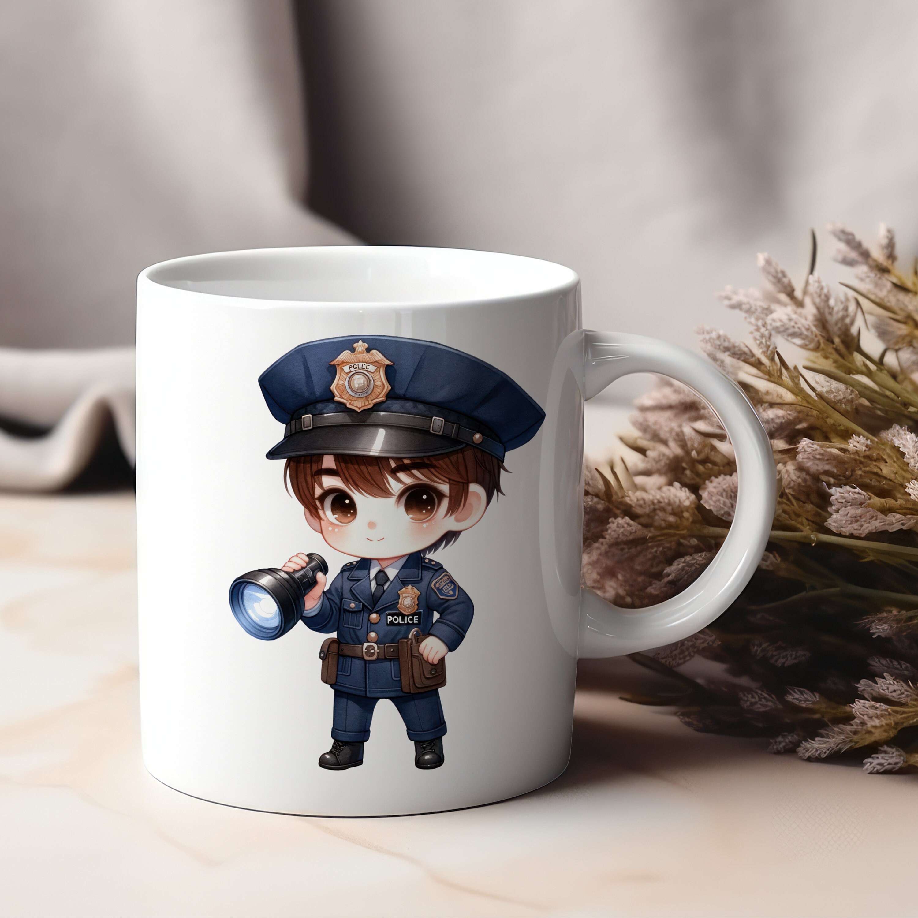 Cute Boy Police Clipart Bundle, Watercolor Police Clipart, Baby Boy ...