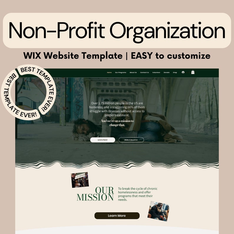 Nonprofit Website Template, Wix Website Design for Nonprofits ...