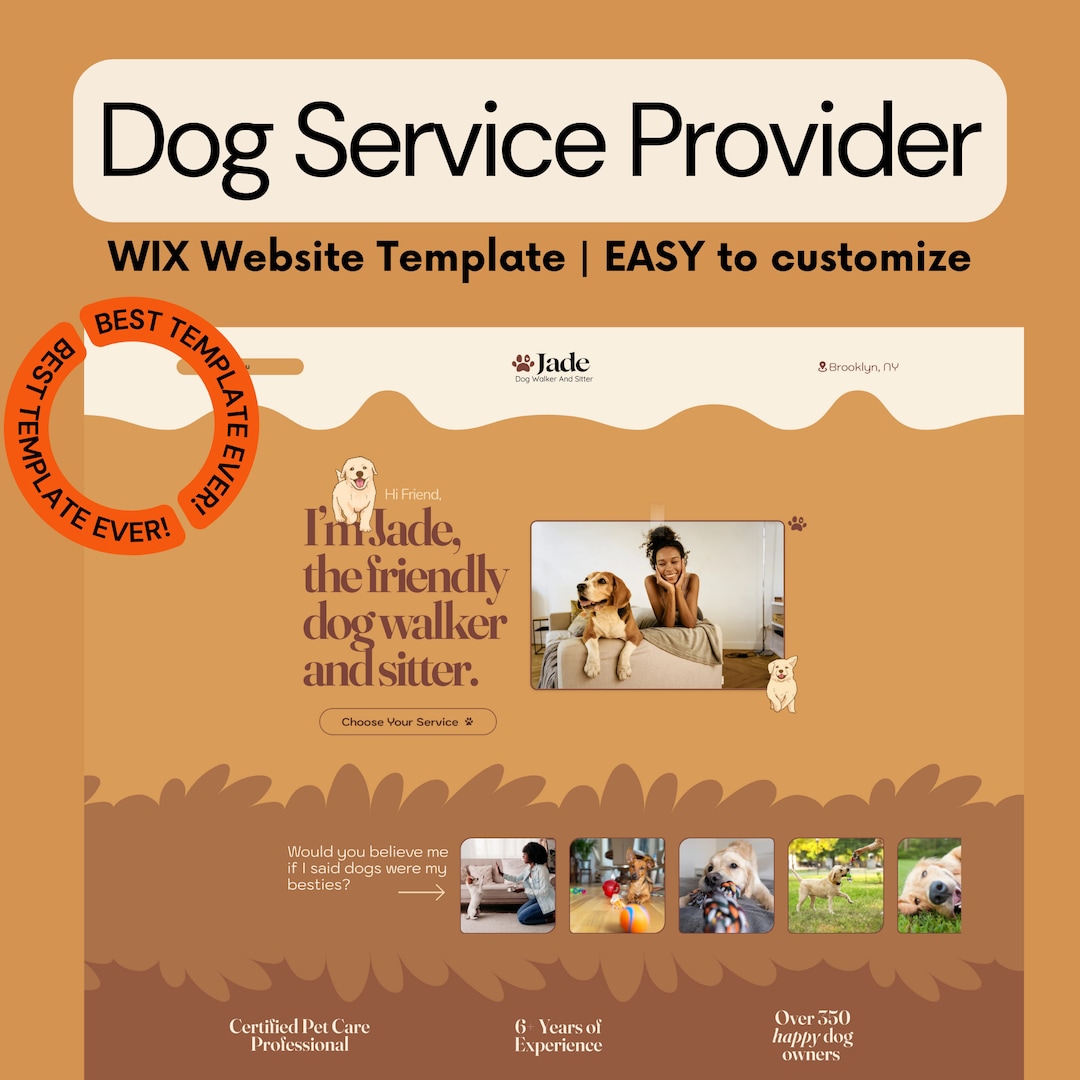 Dog Services Website Design Template, Dog Walker, Dog Sitter Wix ...