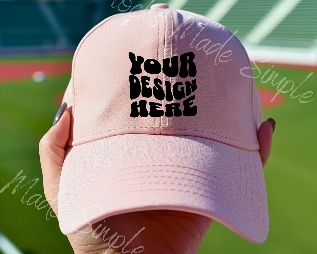 Mockup Cap Mockup Light Pink Baseball Hat Mockup Hand Holding Female ...
