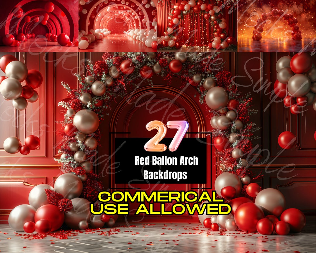 27 Digital Backdrops Balloon Arch, 27 Birthday Party Digital Backdrop ...