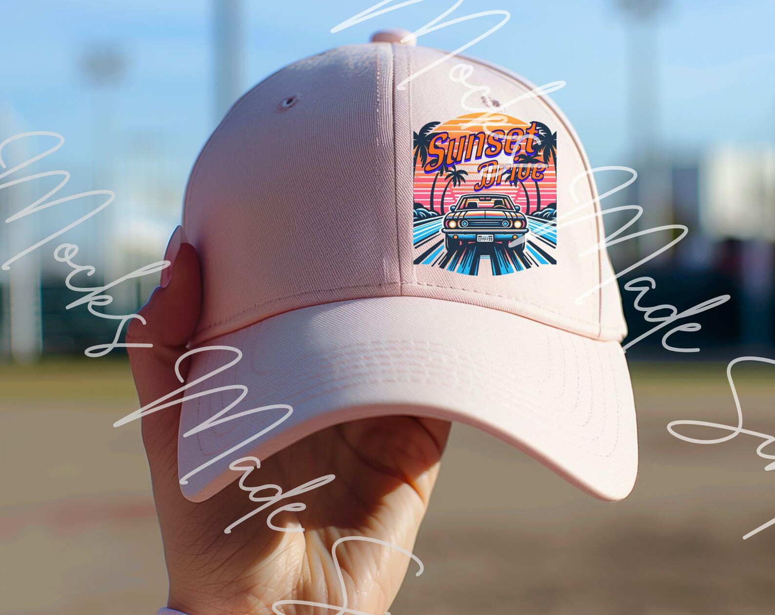 Mockup Cap Mockup Light Pink Baseball Hat Mockup Hand Holding Female ...