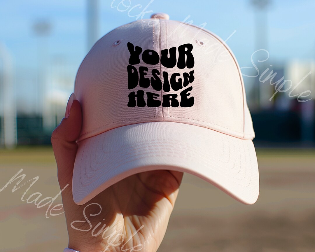 Mockup Cap Mockup Light Pink Baseball Hat Mockup Hand Holding Female ...