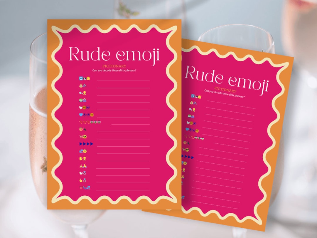 Bridal Emoji Pictionary (rude Edition!) – Printable for Bachelorette ...