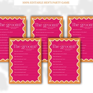 How Well Do You Know the Groom 100% EDITABLE Unique Hens Party Game ...