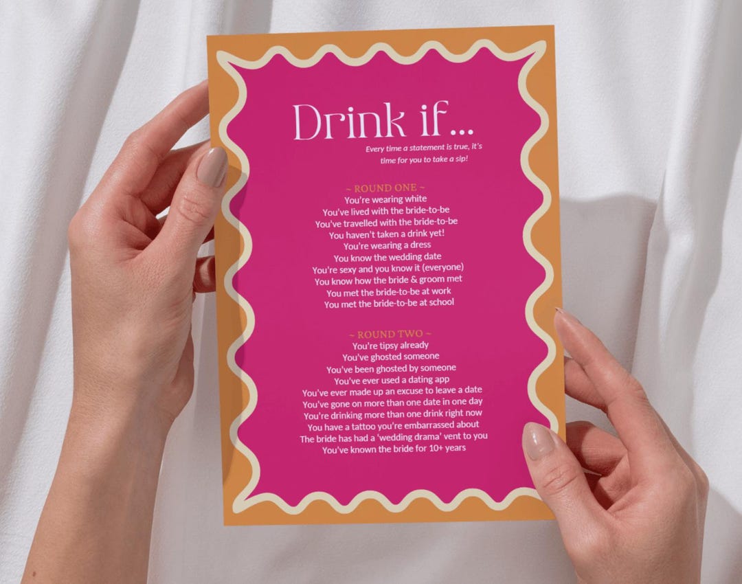 Drink If Hen's Party Game – Printable for Bachelorette Parties & Hen’s ...