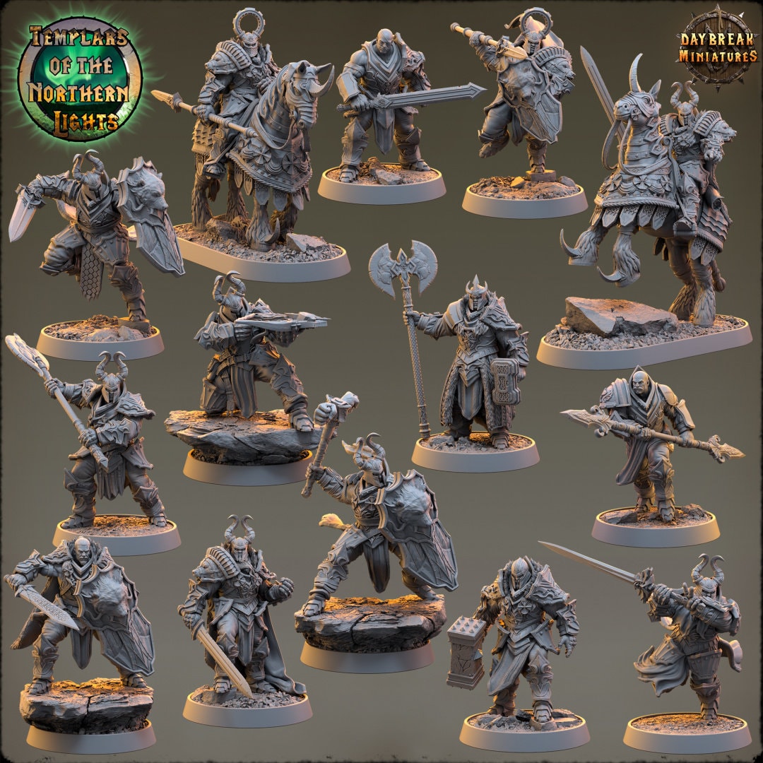 Templar Miniatures Set 1 for Tabletop Games Abs-like Resin Printed ...