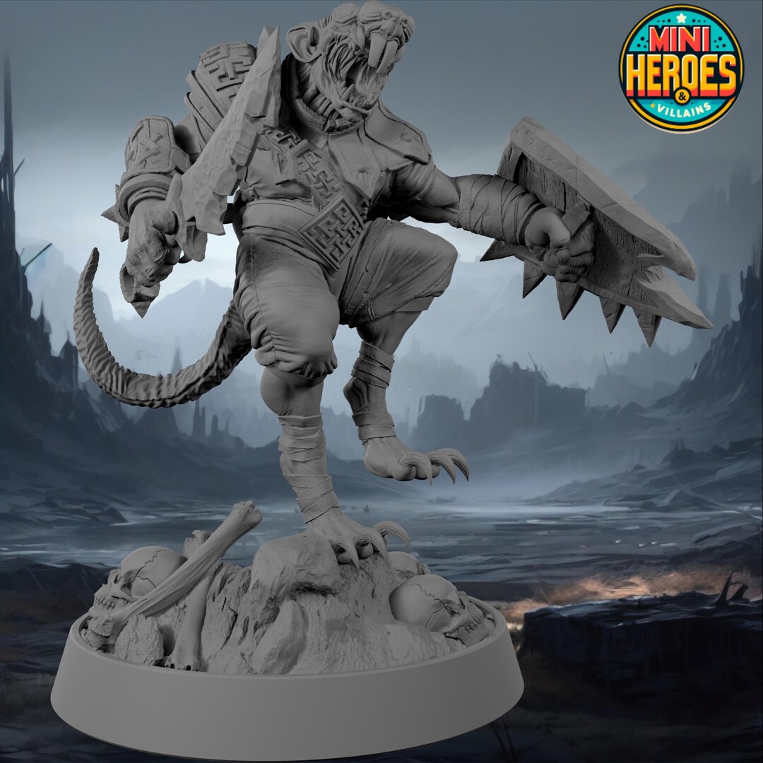 Epic Ratfolk Warrior Miniature | Detailed Battle-ready Fighter With ...