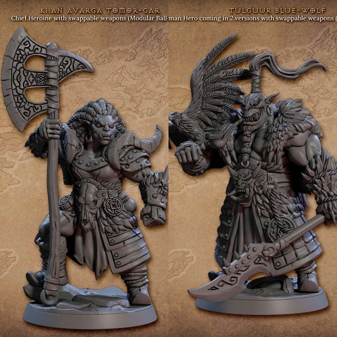 Fantasy Orc Warlord Miniature: Intricately Printed in Resin-like ABS ...