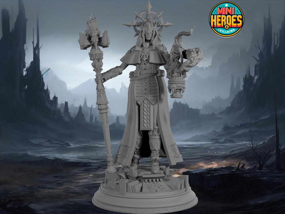 Mystical Blind Cleric Miniature 3D Printed TTRPG Figure With Lantern ...