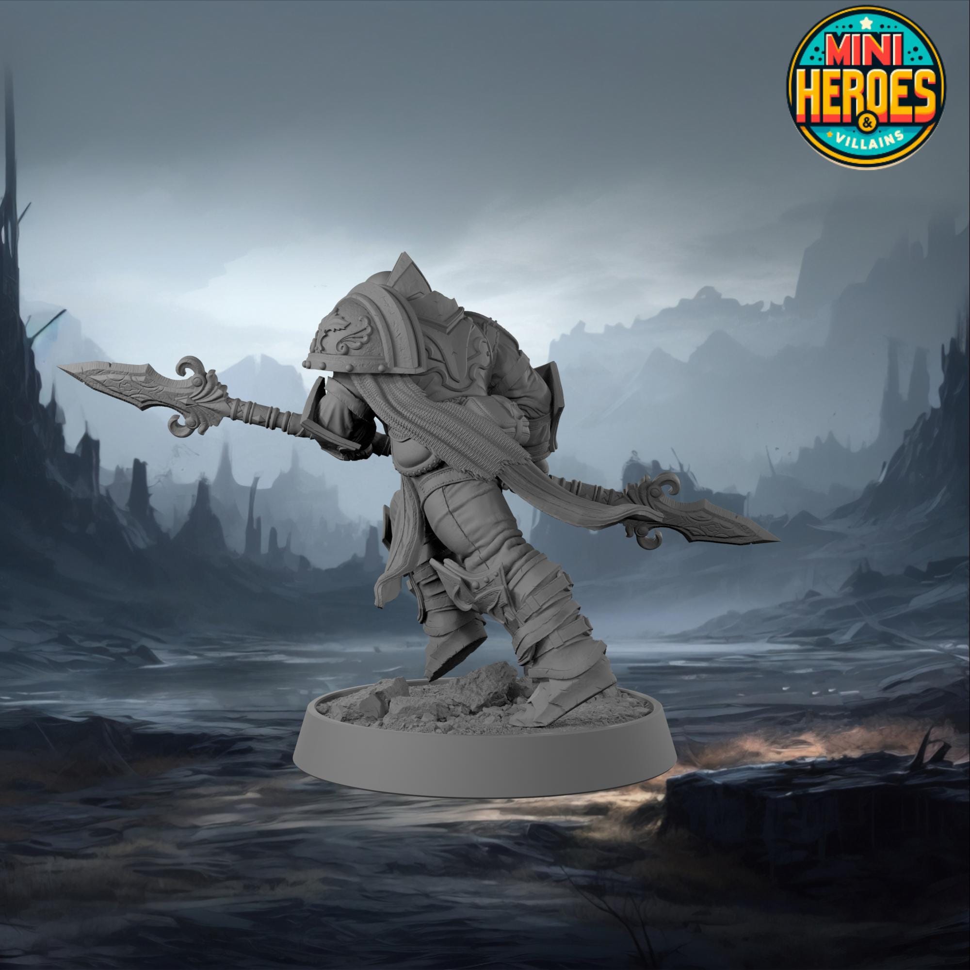 Battle-hardened Spearman 3D Printed Miniature for Tabletop Roleplaying Games DND Pathfinder - Etsy